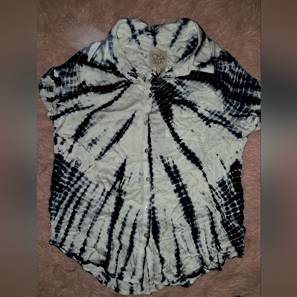 Chaser | Tops | Chaser Black And White Button Down Shirt | Poshmark